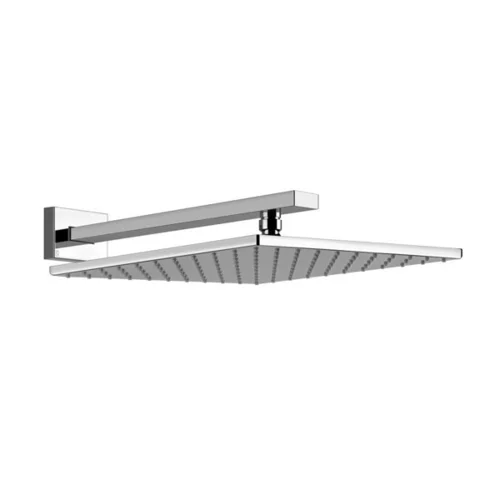 Gessi Rettangolo Antikalk-Kopfbrause 300x300 mm mit Gelenk und Wandarm, 1/2 Anschluss. Bei 3 bar ...