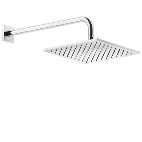 Gessi Rilievo, Antikalk-Kopfbrause 250x250 mm mit Gelenk und Wandarm 389 mm, 1/2 Anschluss, 59158