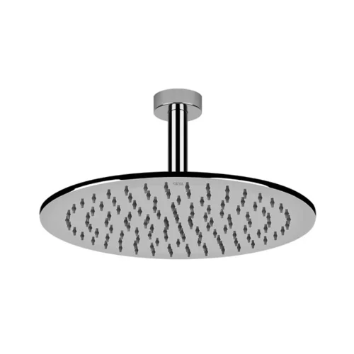 Gessi Emporio Antikalk-Kopfbrause D300 mm mit Gelenk und rundem Deckenarm, Rosette D55 mm, Höhe ...