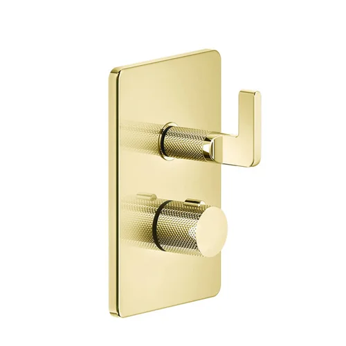 Gessi Inciso shower ready-mounted set, for flush-mounted thermostat ...